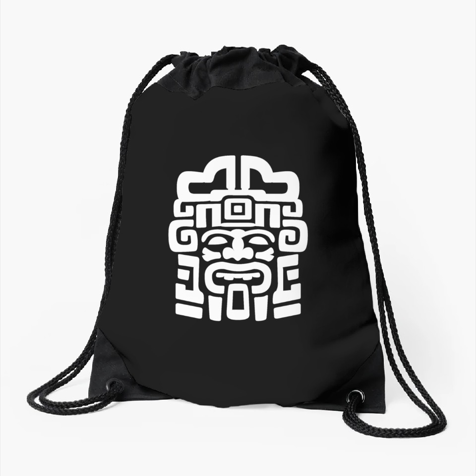 Aztec God Ancient Mythology Mictlantecuhtli Mask Drawstring Bags | ID ...
