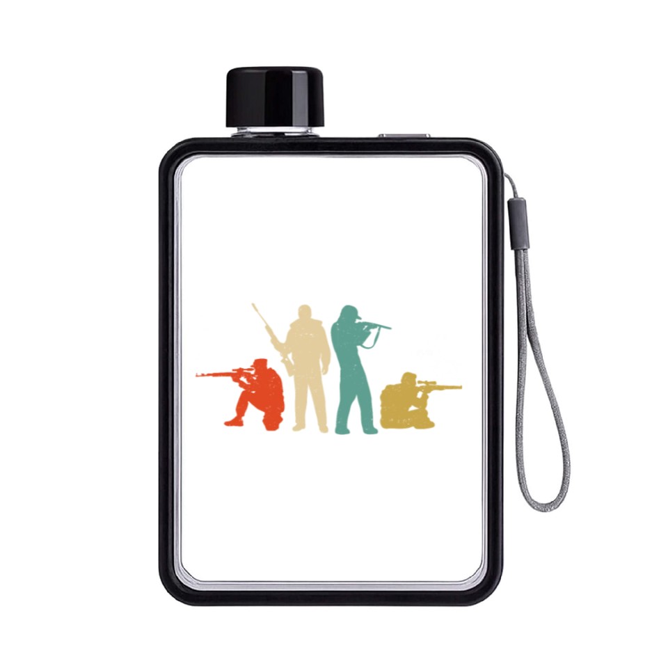 Buck Deer Hunting Hunter Retro Flat Water Bottles | ID 70133471 by ...