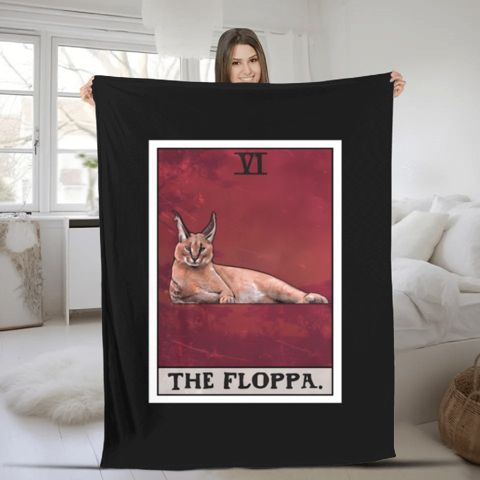 The Floppa Caracal Cat Tarot Card Meme Fleece Blankets | ID 79596153 by ...