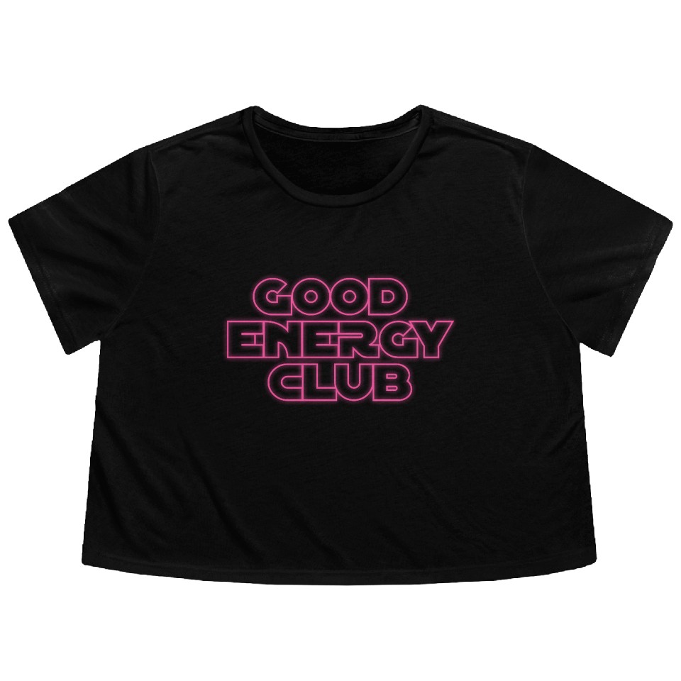 Neon Retro Good Energy Club Design Flowy Cropped Tees | ID 58367390 by ...