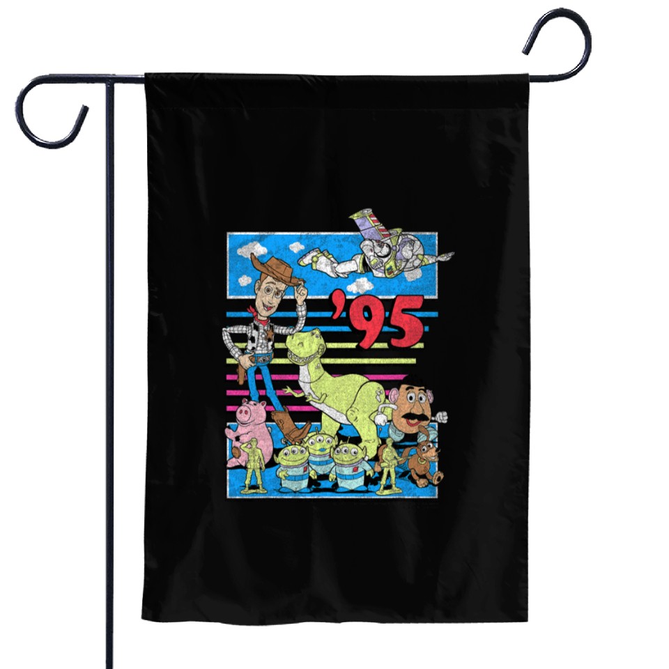 Disney Pixars Toy Story 95 Retro Distressed Colorful Group Garden Flags ...