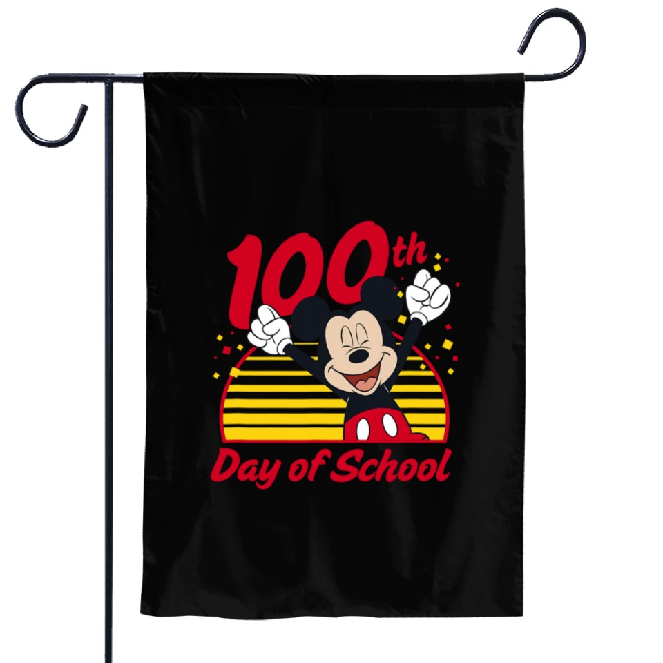 Disney Mickey And Friends 100th Day Of School Celebration House Flags ...