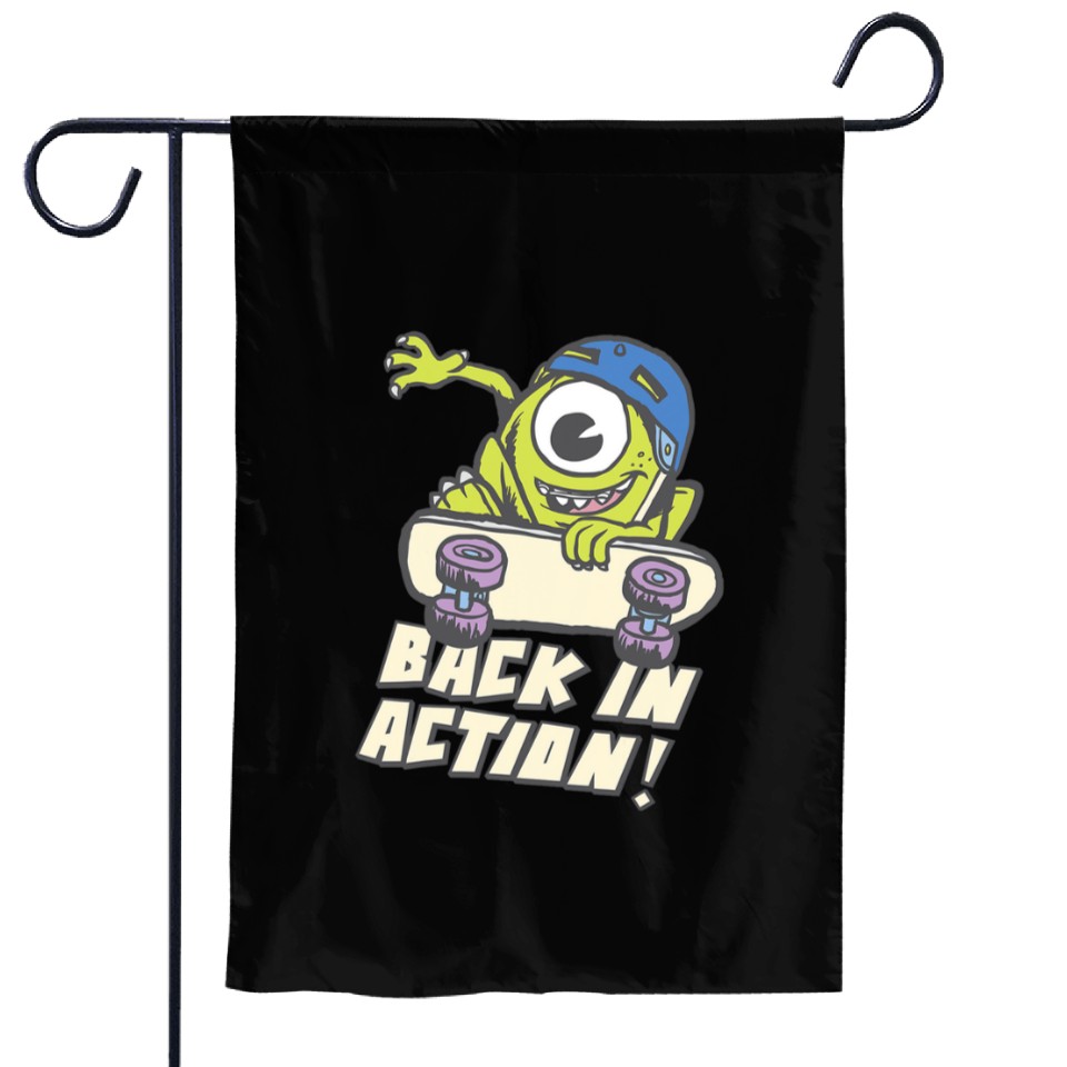 Disney Pixar Monsters University Mike Back In Action Retro House Flags ...