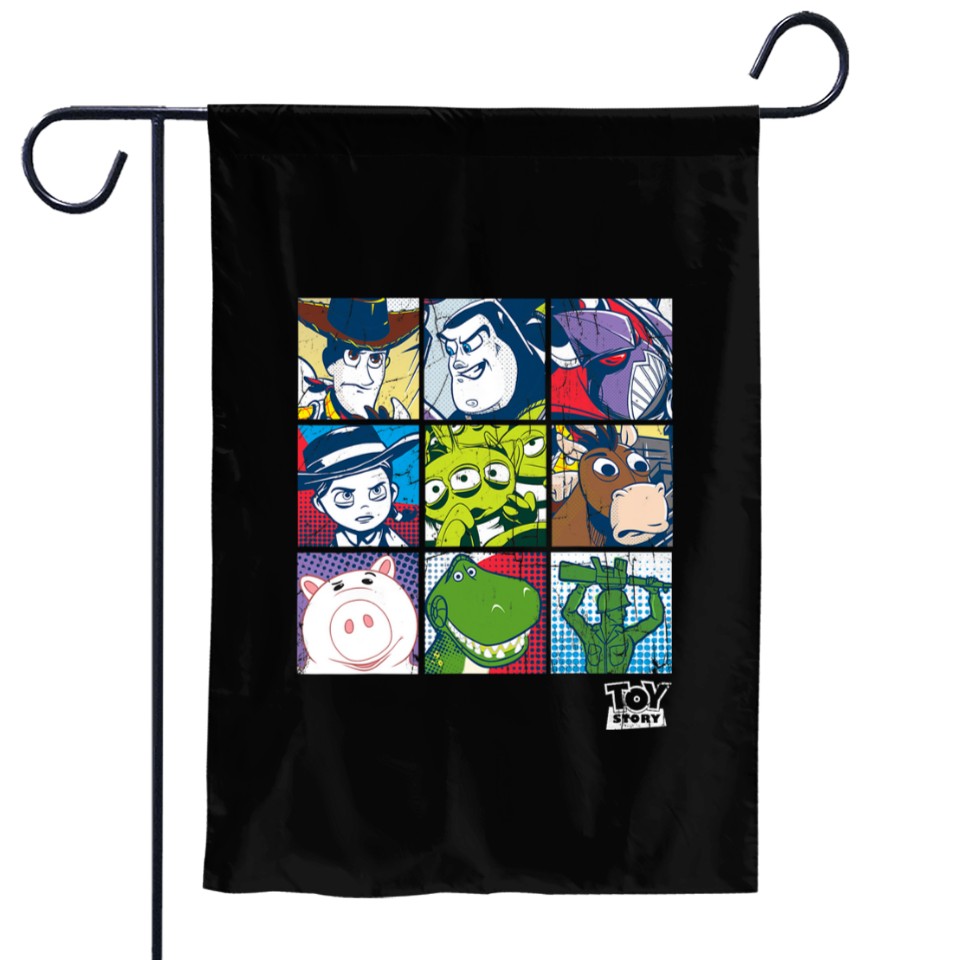 Disney Pixar Toy Story Vintage Faded Retro Character Box Up House Flags ...
