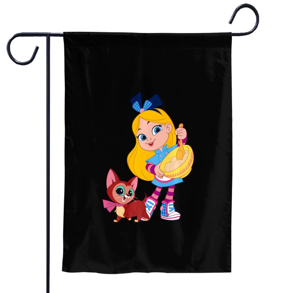 Disneys Alices Wonderland Bakery Alice and Dinah Premium Garden Flags ...