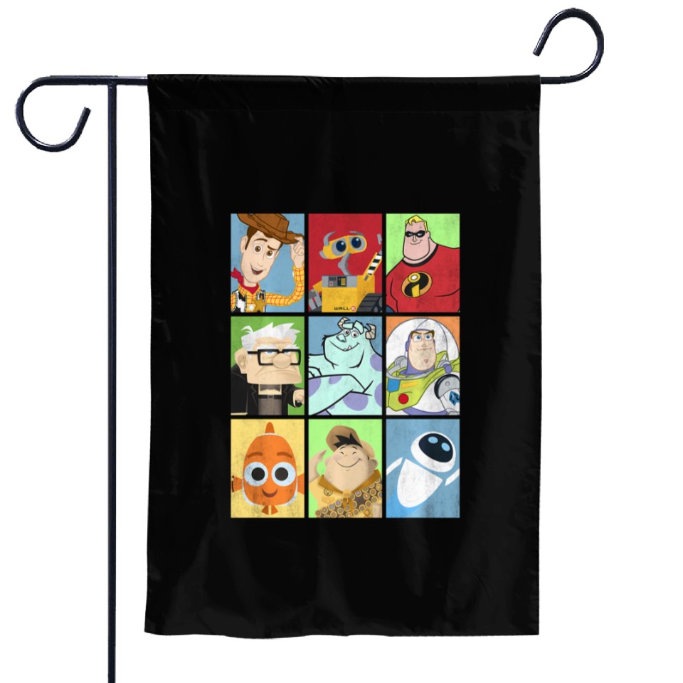 Disney Pixar Movie Characters Stack Up Boxes House Flags | ID 22821556 ...