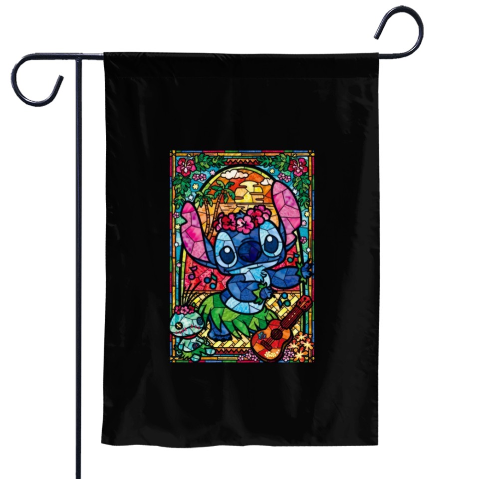 11.8'' x 17.7'' Black Aloha Stitch House Flags, Funny Stitch House ...