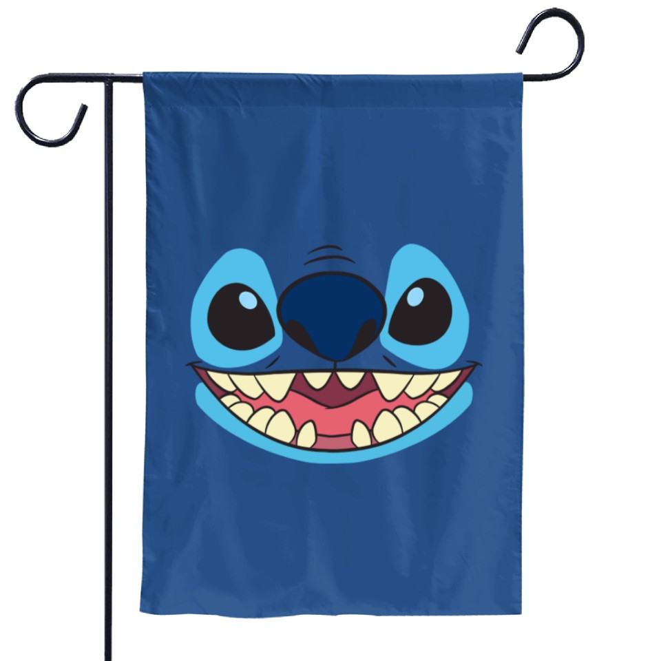 Disney Lilo & Stitch Big Face Stitch, Cute Disney Fan Club Garden Flags ...