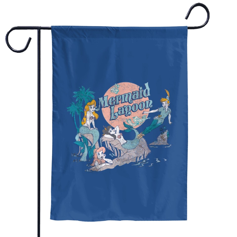 Disney Petter Pan Distressed Mermaid Lagoon Garden Flags | ID 20560091 ...