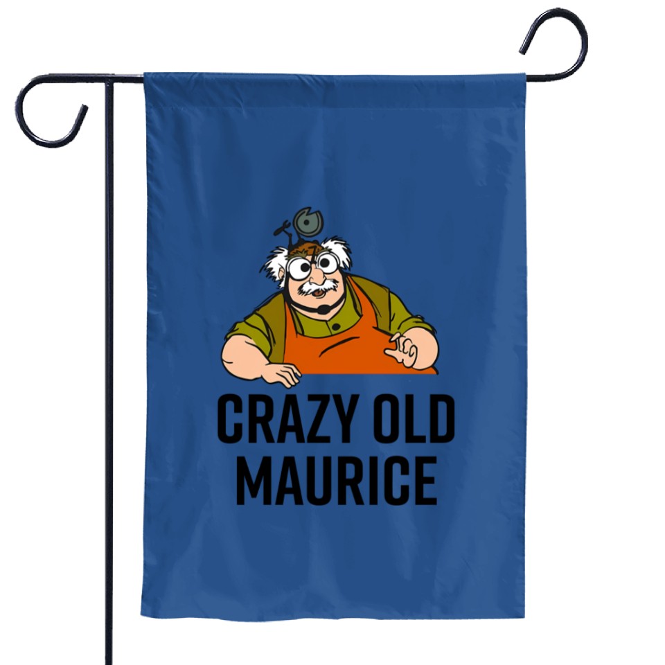 Beauty And The Beast Crazy Old Maurice Dad Garden Flags, Funny Disney ...