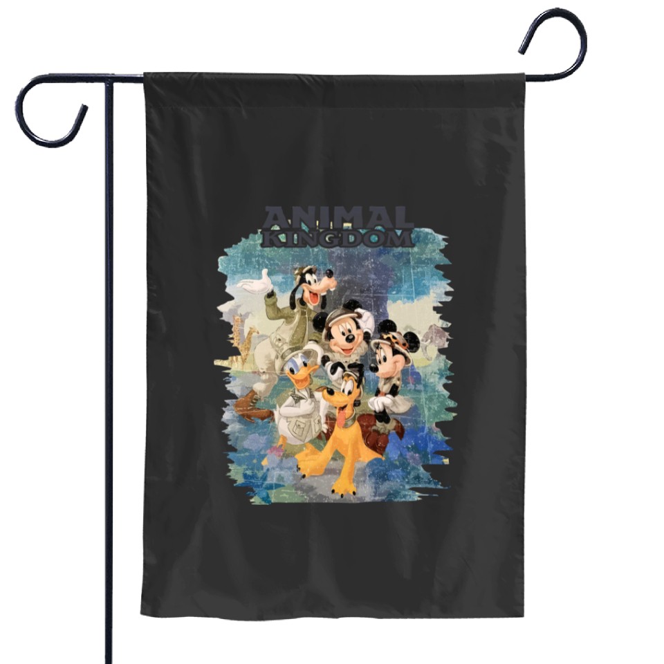 Color Disney Animal Kingdom Garden Flags, Mickey Safari Vintage Garden ...