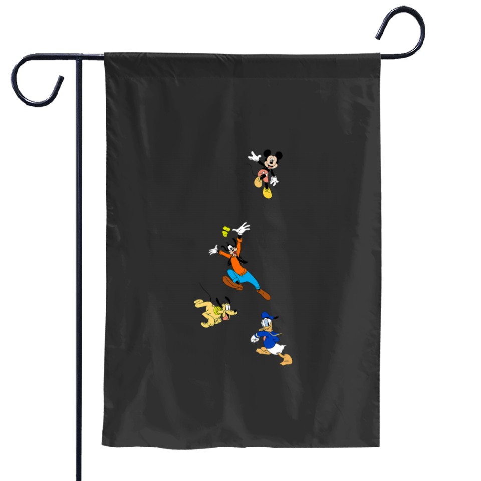 Disney Mickey And Friends Goofy Donald Falling Cartoon Icons Garden ...