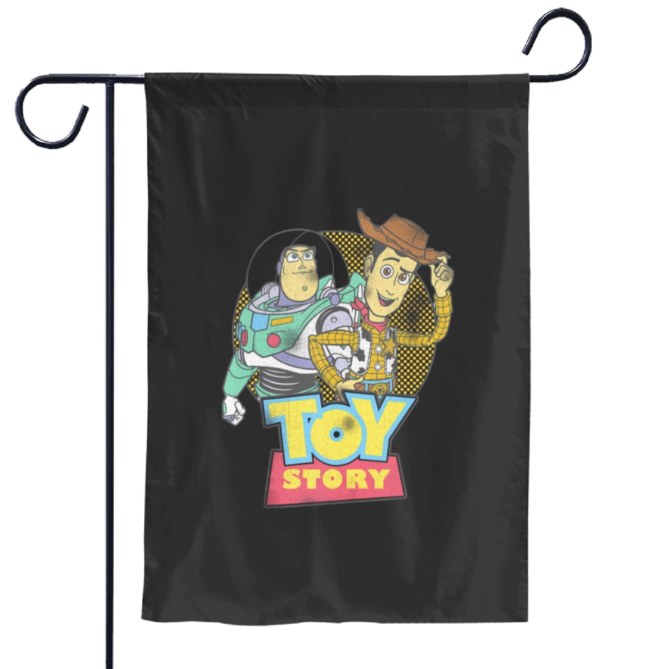 Disney Pixars Toy Story Buzz Woody Distressed Retro Garden Flags | ID ...