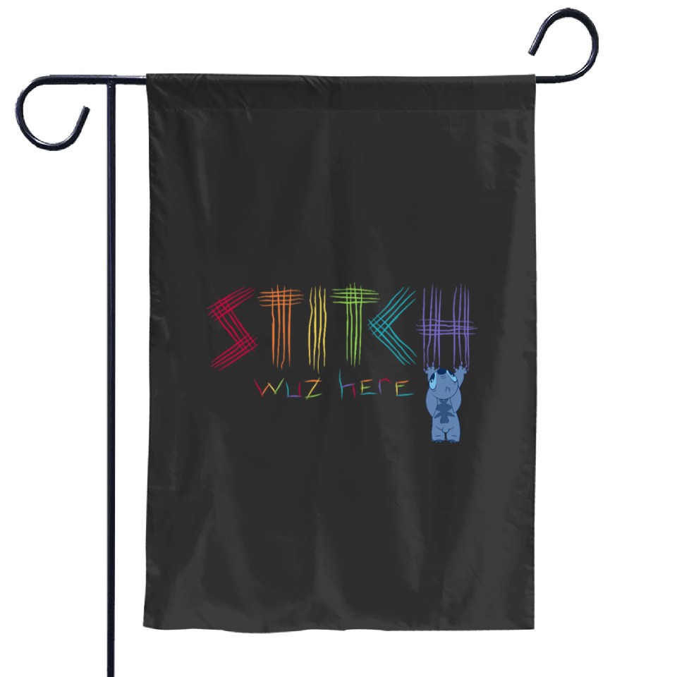 Disney Lilo Stitch Rainbow Stitch Was Here Pride Scratch Garden Flags ...