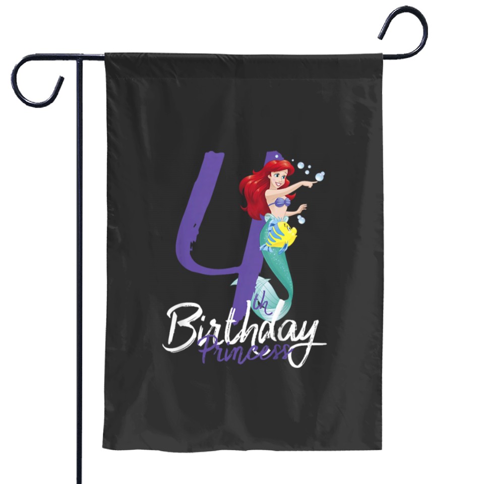 Kids Disney Princess Ariel The Little Mermaid 4th Birthday Garden Flags ...
