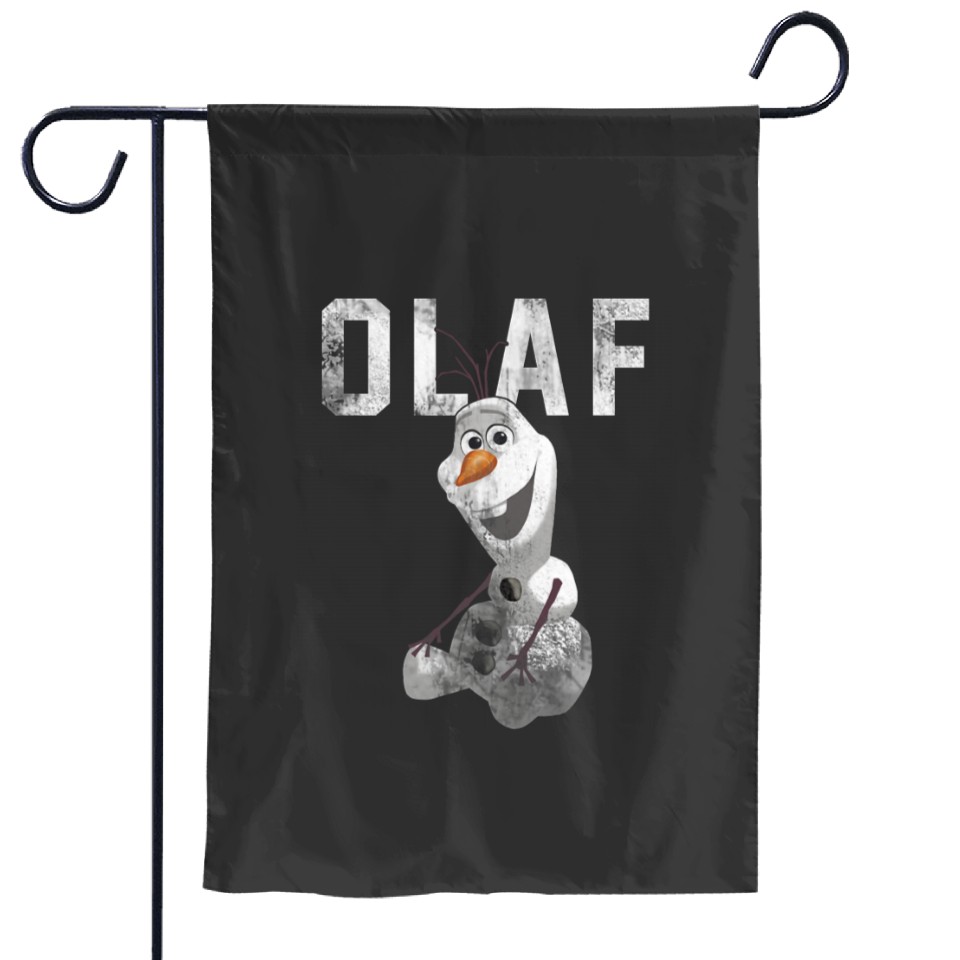 Disney frozens Cute Olaf Distressed Big Chest Portrait Garden Flags ...