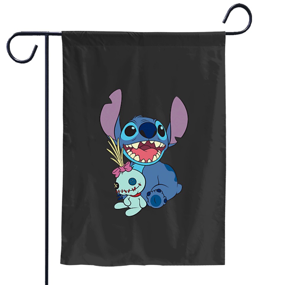Disney Lilo Stitch Cute Stitch Scrump Pocket Logo Garden Flags | ID ...