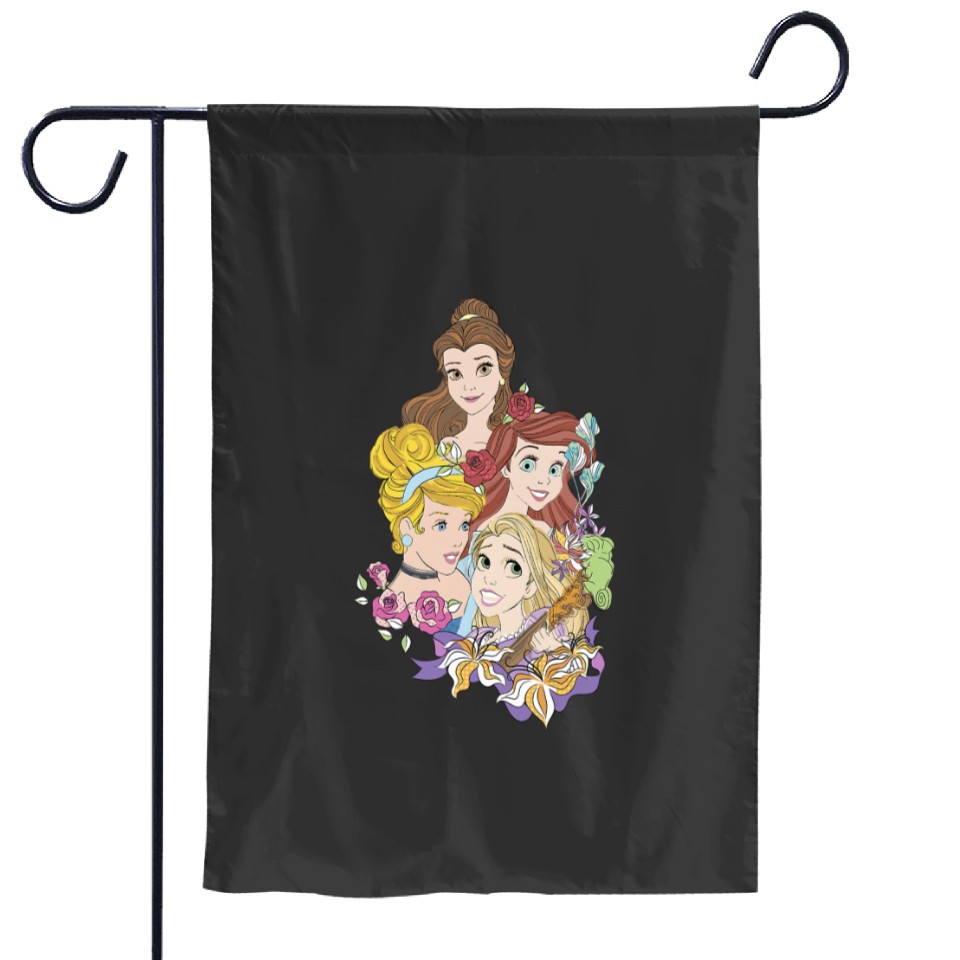 Disney Princess Floral Belle Cinde Ariel Rapunzel Garden Flags | ID ...