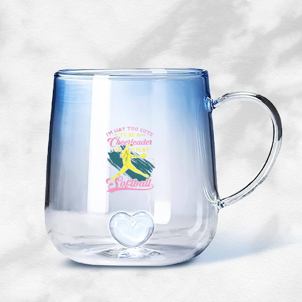 Funny Quote Pitcher Cute Softball Girl Gradient Glass Mugs | ID ...