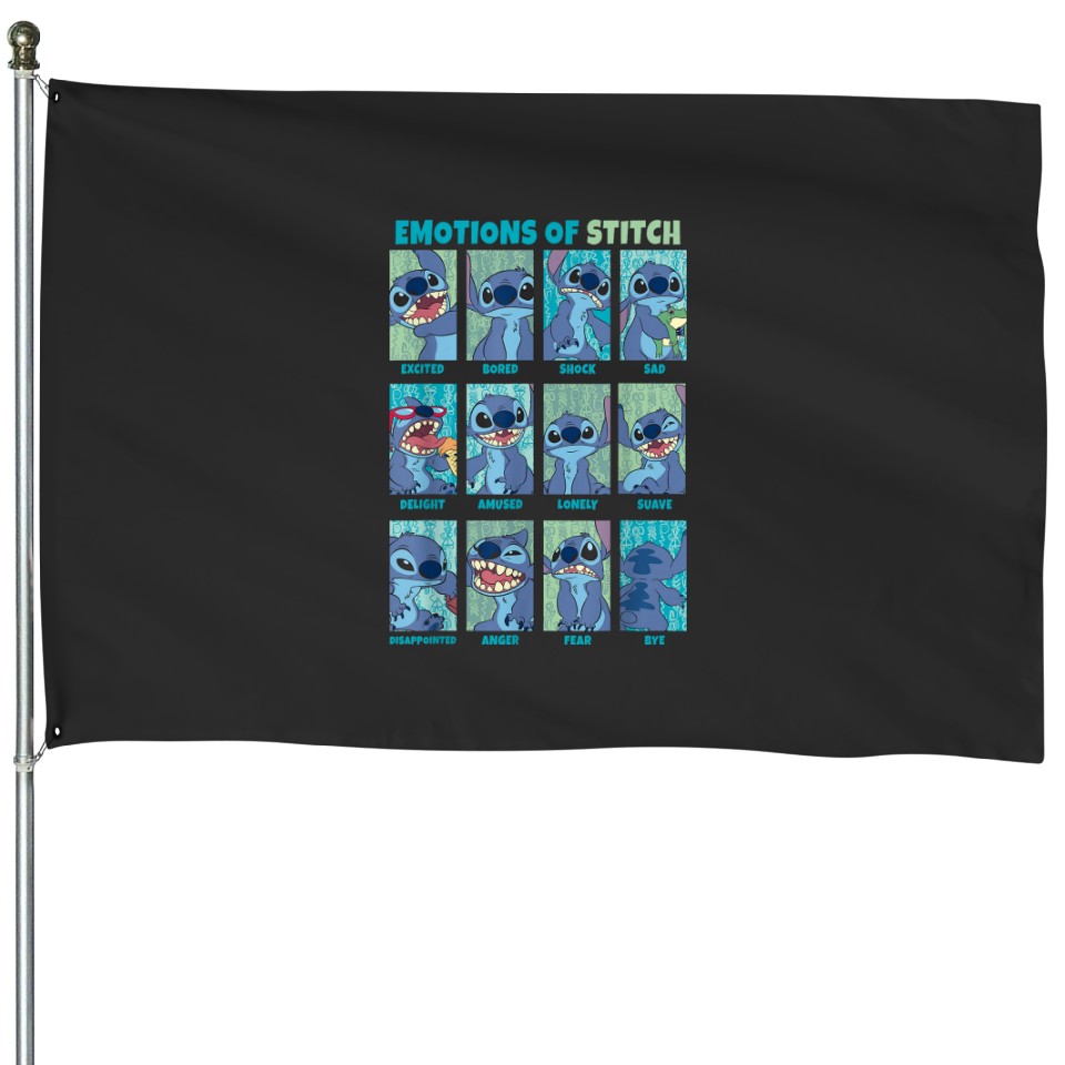 Disney Lilo Stitch Emotions Of Stitch Panels House Flags | ID 20566174 ...