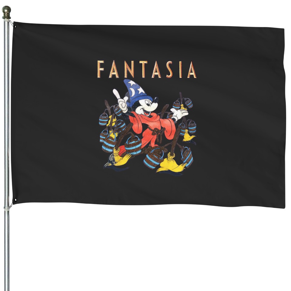 Disney Fantasia Sorcerer Mickey Mouse Magic Wizard Retro House Flags ...