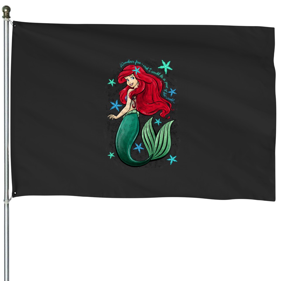Disney The Little Mermaid Ariel's Song music nout House Flags | ID ...