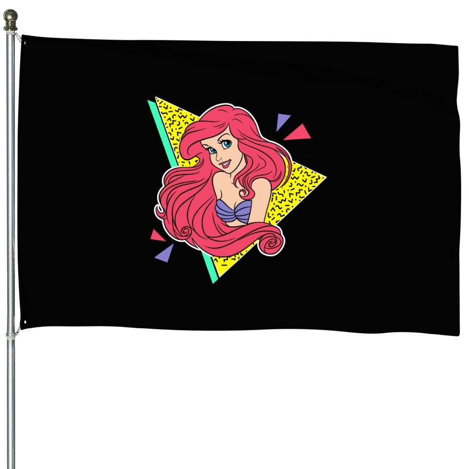 Disney Little Mermaid Ariel Retro 80s Style Graphic House Flags | ID ...