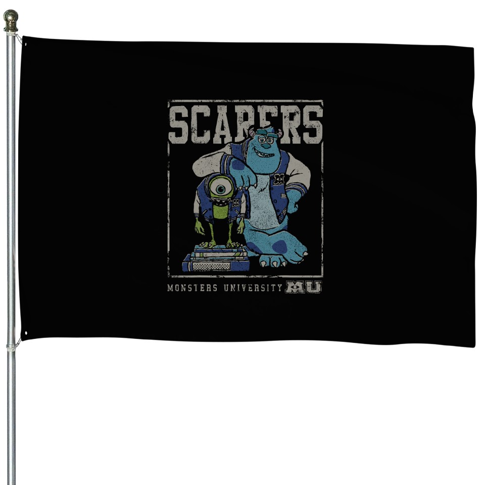 Disney Pixar Monsters University Mike And Sully Scarers House Flags ...