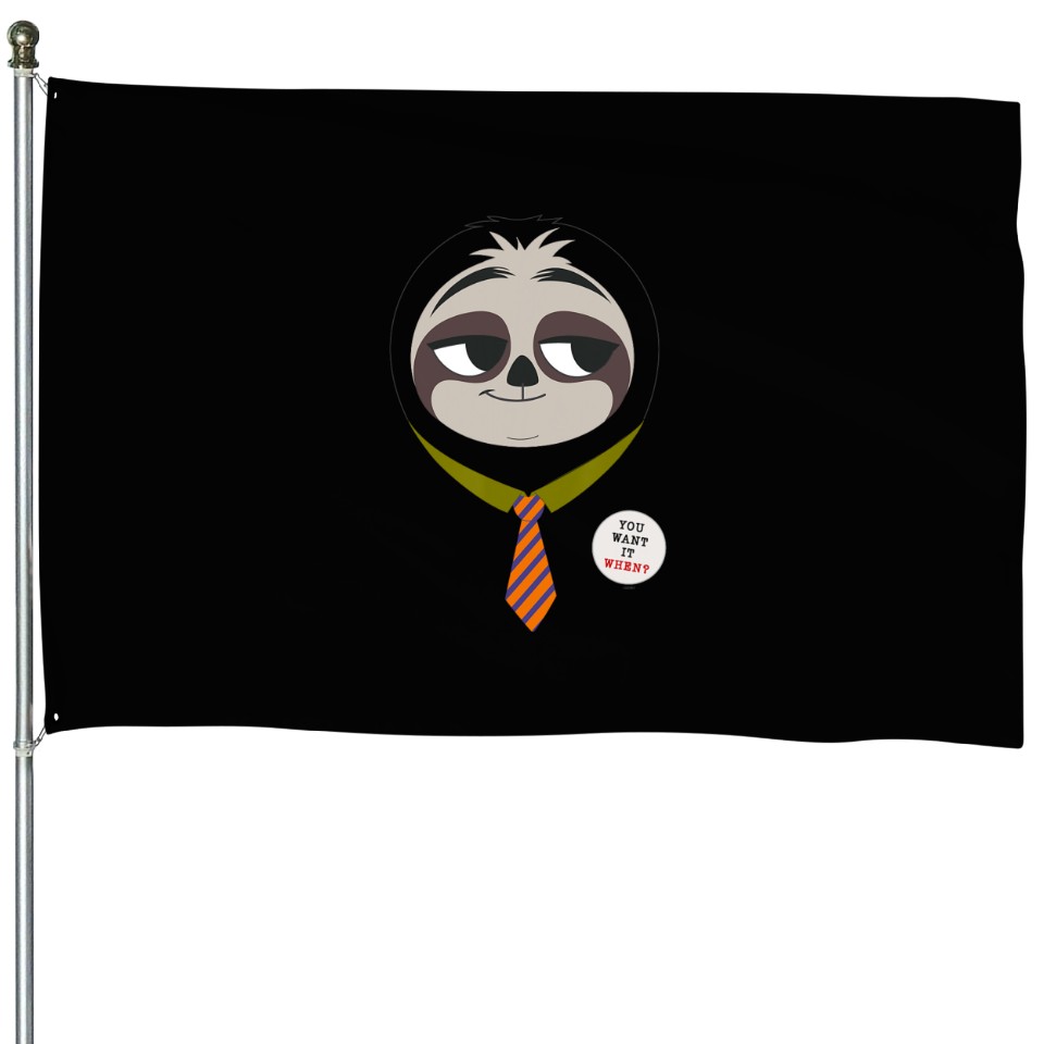 Disney Zootopia Flash the Sloth Face House Flags | ID 21781366 by Carla ...