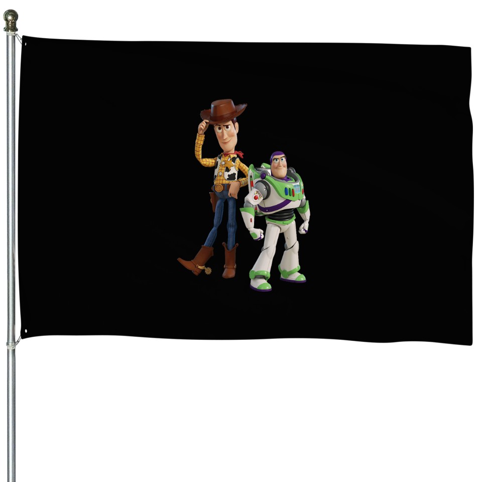 Disney Pixarss Toy Story 4 Woody and Buzz Lightyear House Flags | ID ...