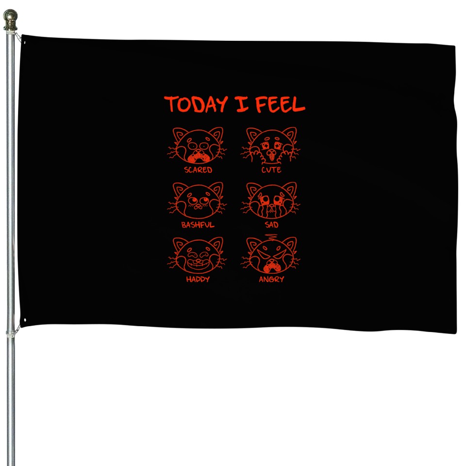 Black 23" x 35" Disney Pixar Turning Red Expressions of Mei House Flags