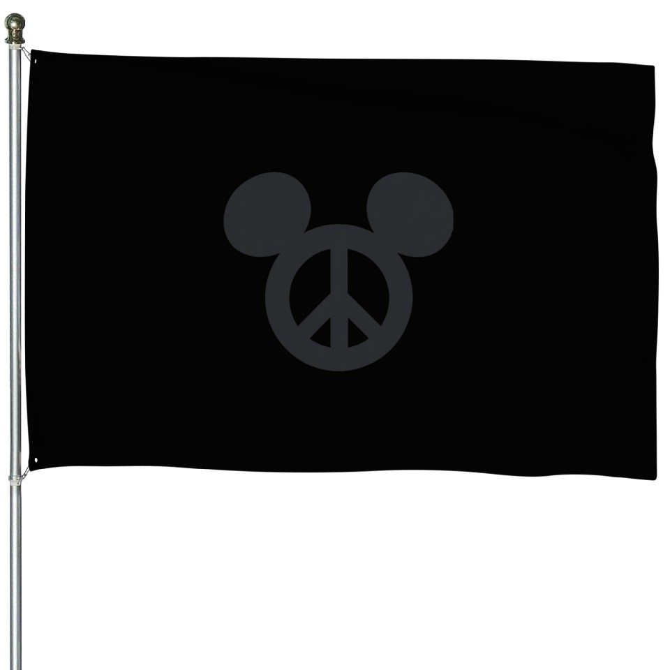Disney Mickey And Friends Classic Peace Sign Mickey Logo House Flags ...