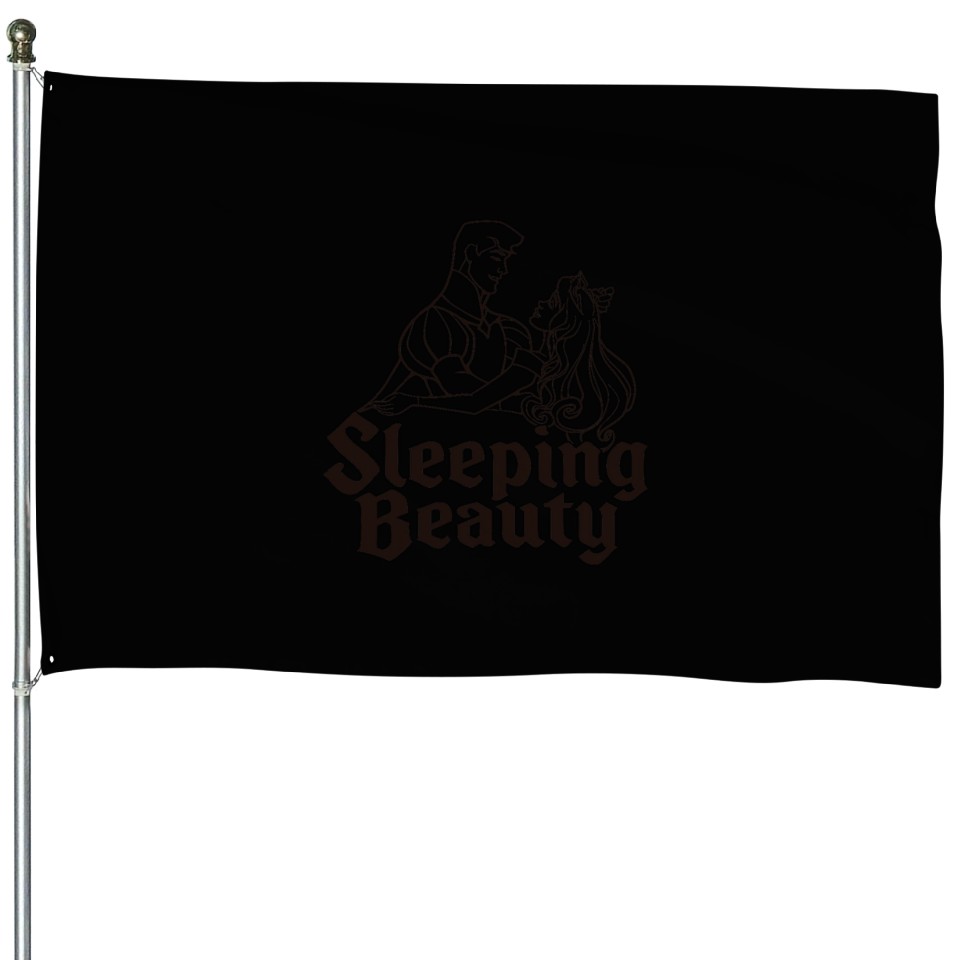 Disney Sleeping Beauty Aurora And Prince Phillip Outline House Flags ...