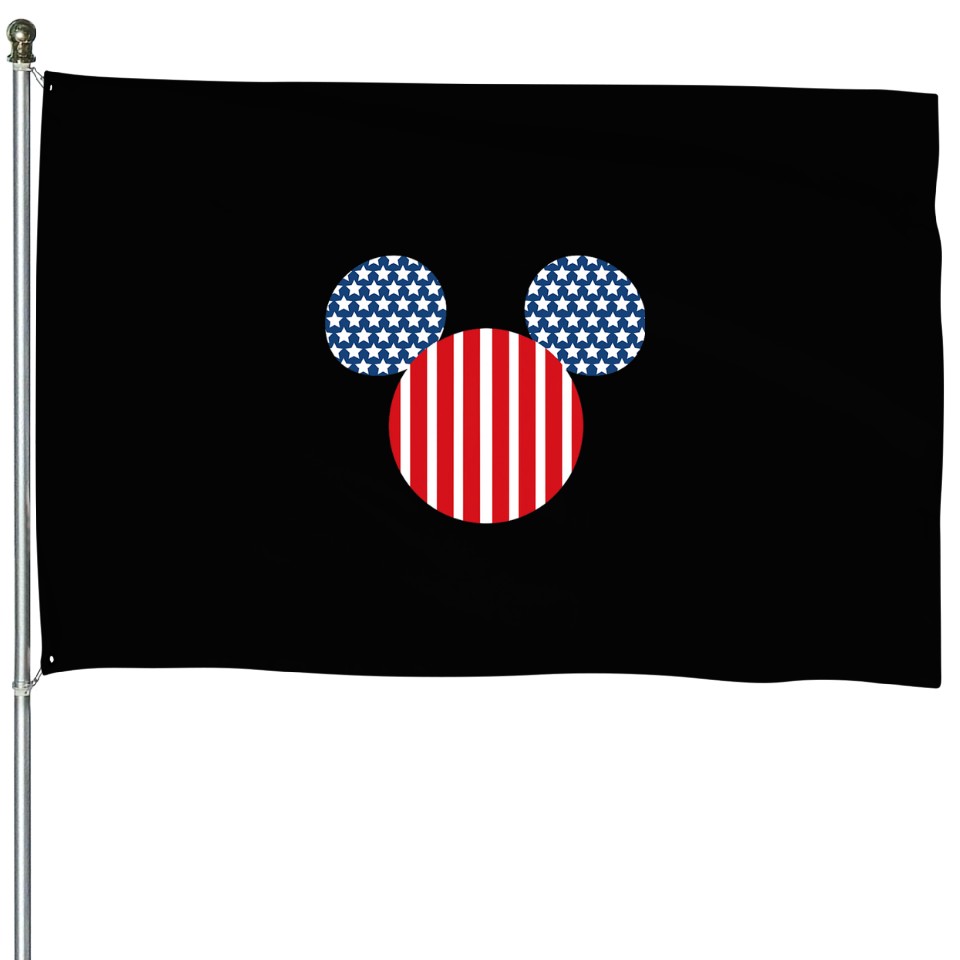 Disney Mickey Classic Mickey American Flag Fill 4th Of July House Flags ...