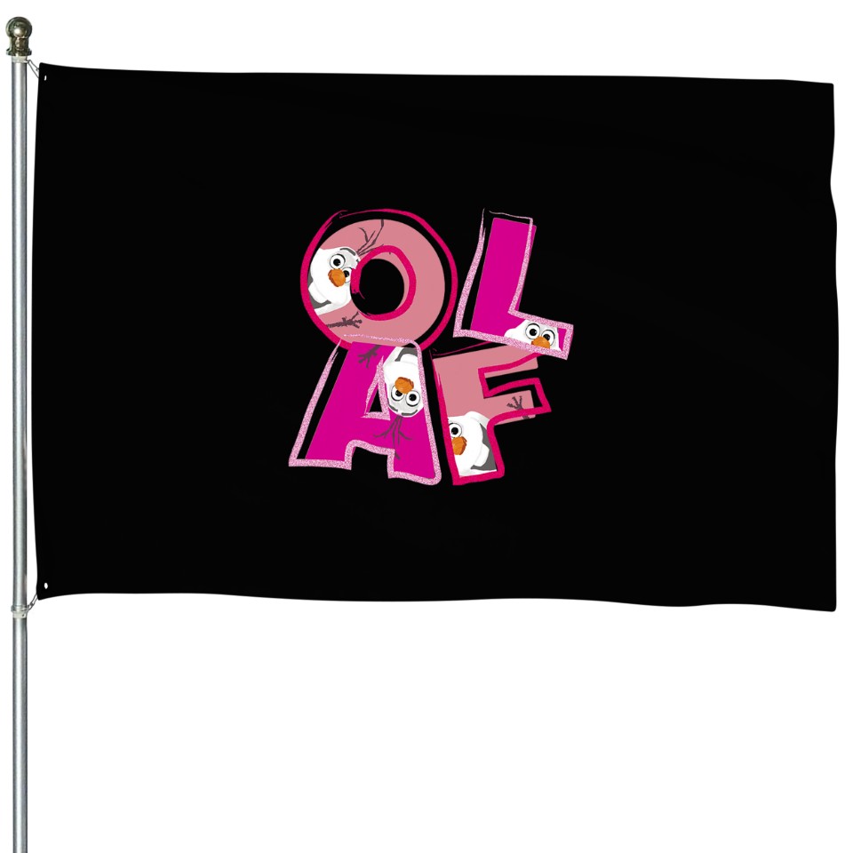 Disney Frozen Olaf Funny Faces Big Chest Text Logo House Flags | ID ...