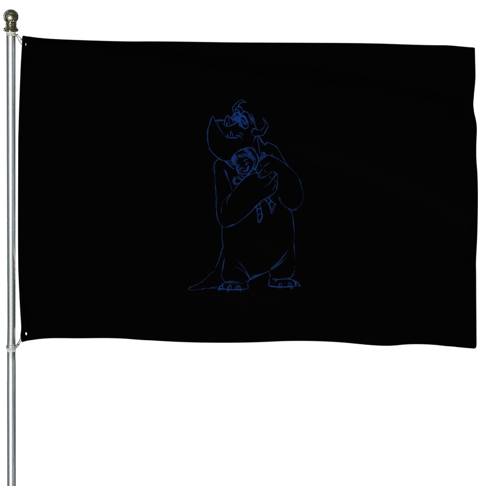 Disney Pixarss Monsters Inc. Mike Boo Hug Fine Art Sketch House Flags ...