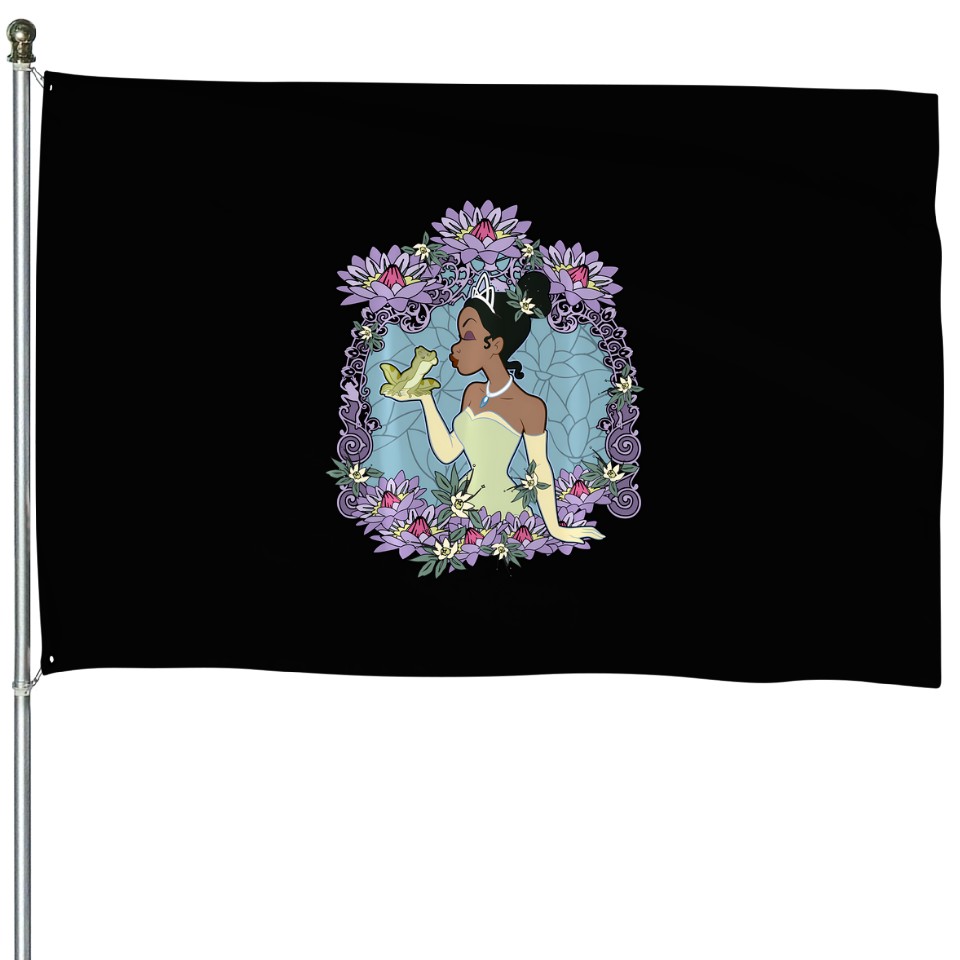 Disney Princess And The Frog Tiana Floral Frame Portrait House Flags ...