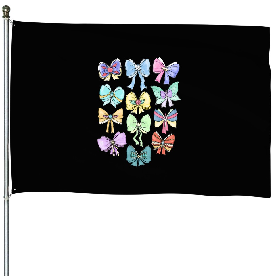 Disney Princess Cute Ribbons And Bows Pastel Colors Logo House Flags ...