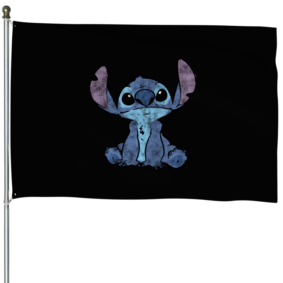 Disney Lilo Stitch Distressed Stitch Portrait House Flags | ID 22686410 ...