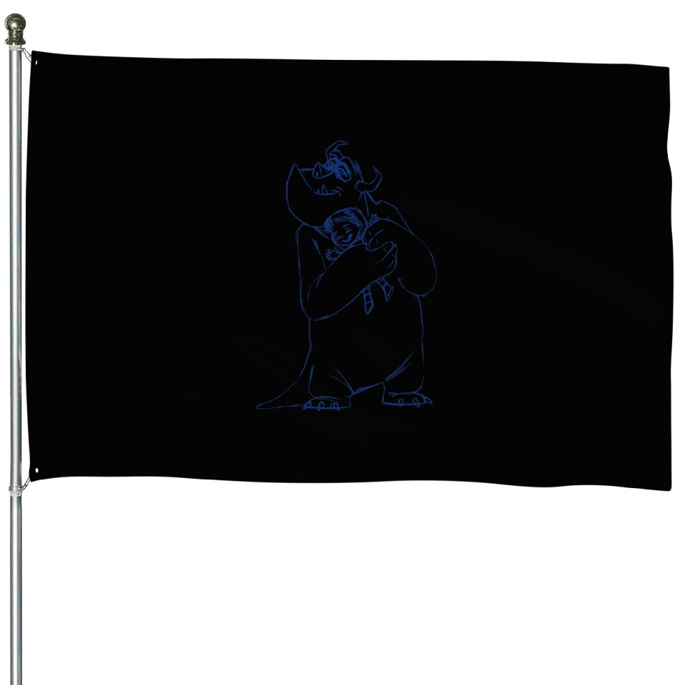Disney Pixarss Monsters Inc. Mike Boo Hug Fine Art Sketch House Flags ...