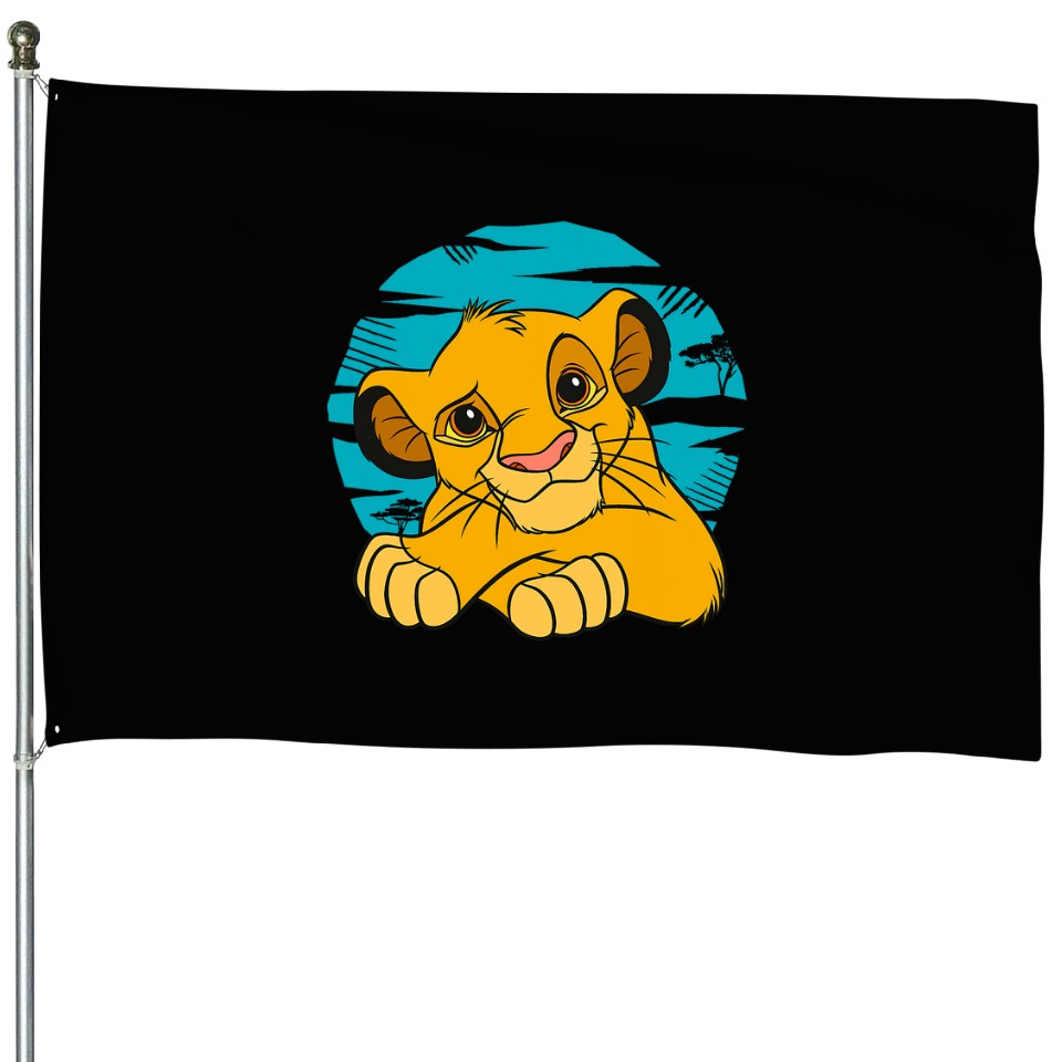 Disney The Lion King Young Simba Resting Blue 90s House Flags | ID ...