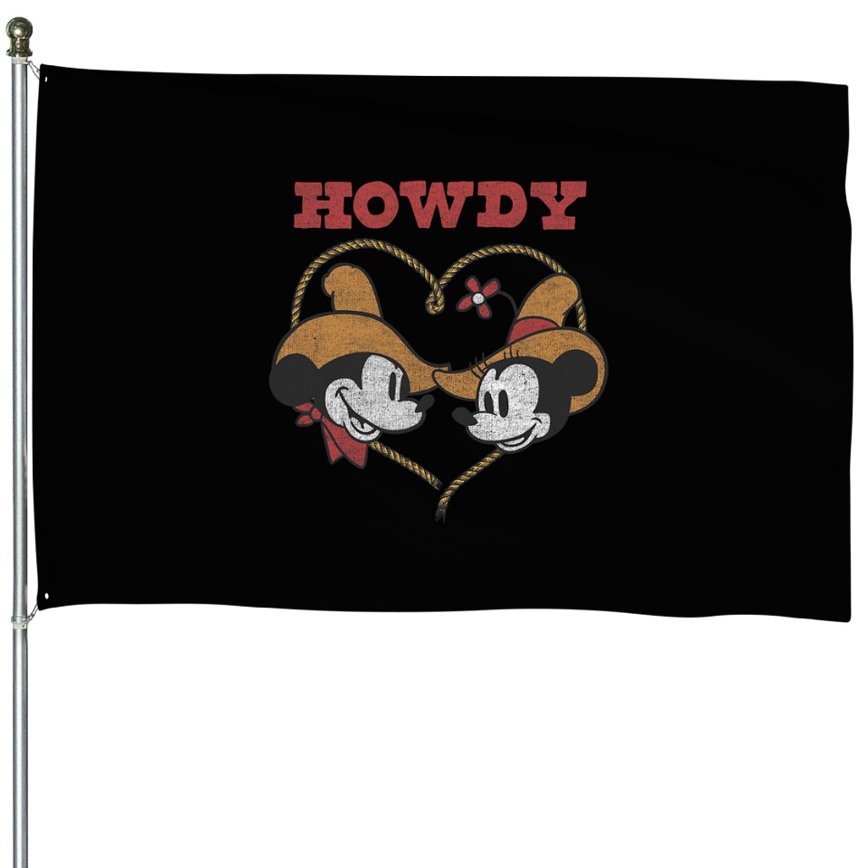 Disney Mickey Mickey And Minnie Howdy Heart House Flags | ID 22749857 ...