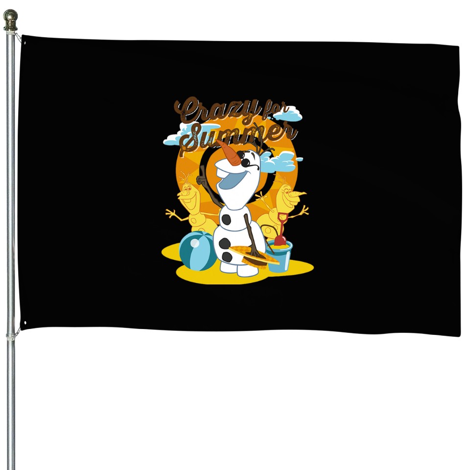 Disney Frozen Crazy For Summer Olaf Tropical Snowman House Flags | ID ...