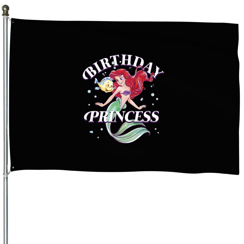Disney The Little Mermaid Birthday Princess Ariel House Flags | ID ...