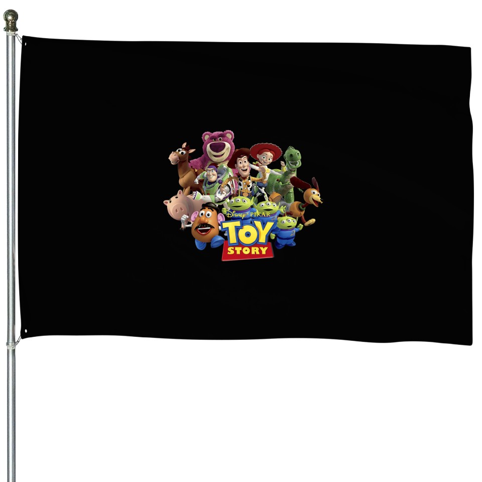 Disney Pixar Toy Story Buzz Woody amp; Jessie Toys Running House Flags ...