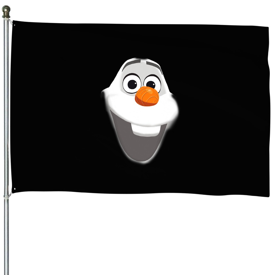 Disney Frozen Happy Snowman Smile Olaf Big Face House Flags | ID ...