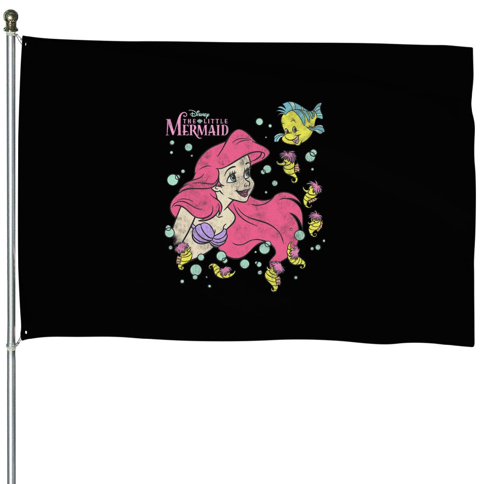 Disney The Little Mermaid Ariel and Flounder Bubble Poster House Flags ...