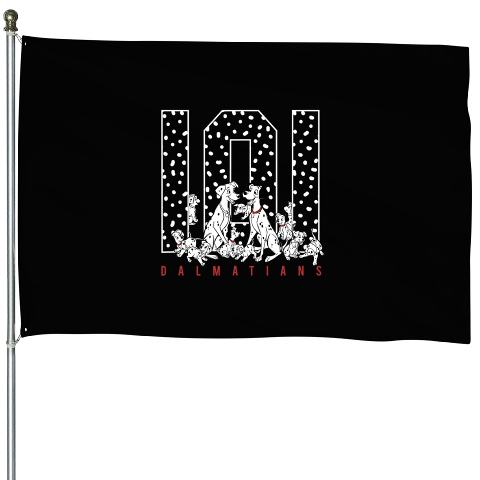 Disney 101 Dalmatians Group Shot Big Spotted Numbers House Flags | ID ...