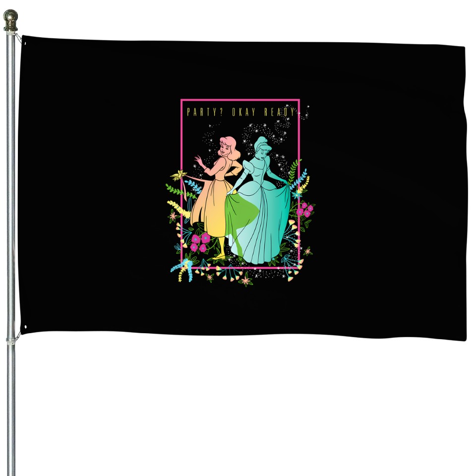 Disney Princess Cinde Ready To Party Floral House Flags | ID 23055141 ...