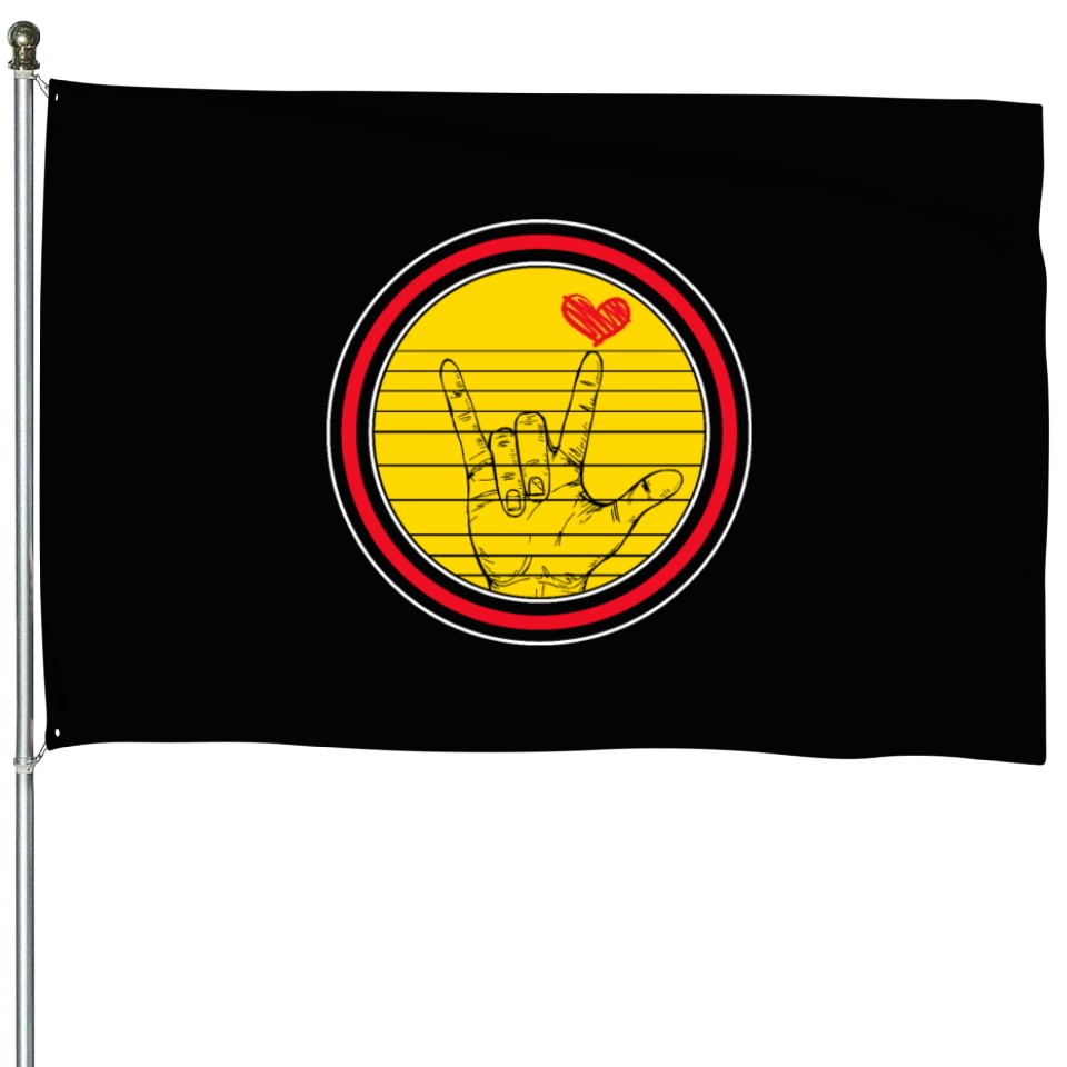 Deaf Awareness Month House Flags, I Love You Hand Heart | ID 112560232 ...